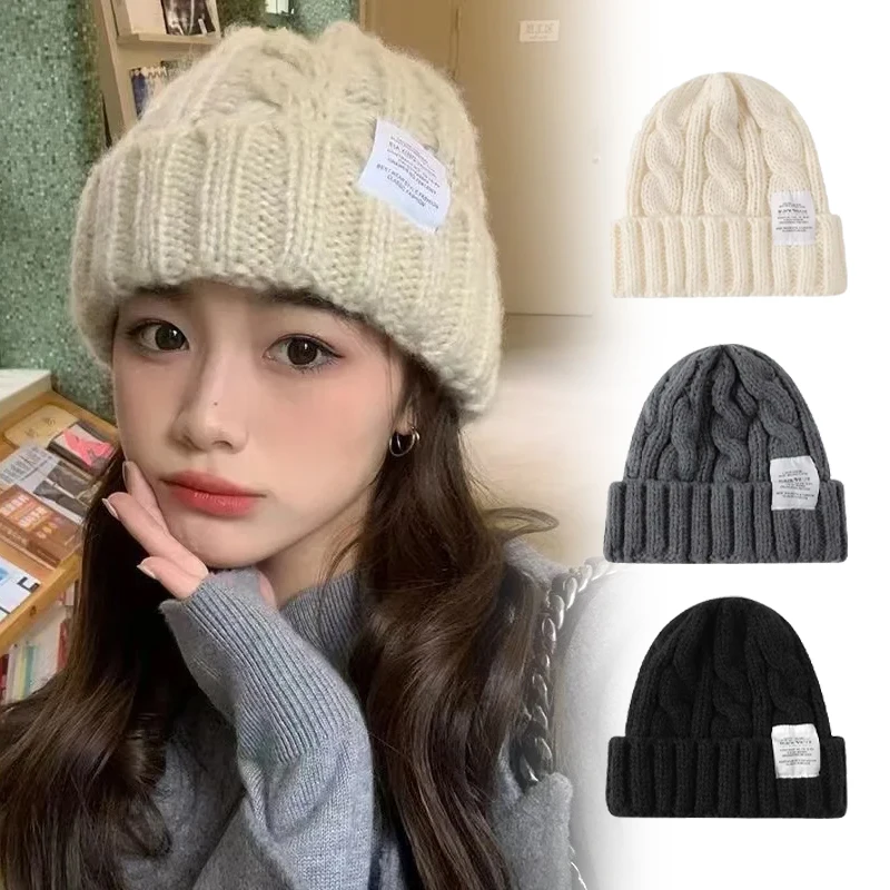 Fashion Twist Knit Beanie Women Winter Warm Couple Cap Lady Knitted ...