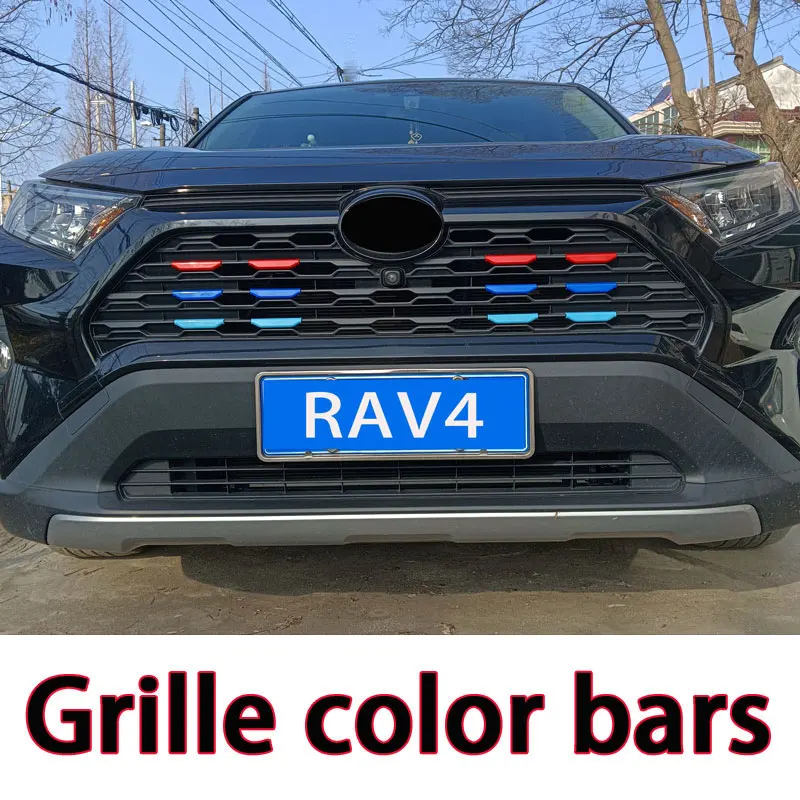 For-Toyota-RAV4-Grille-color-bars-2019-20202021-2022-2023-ABS-Grills ...