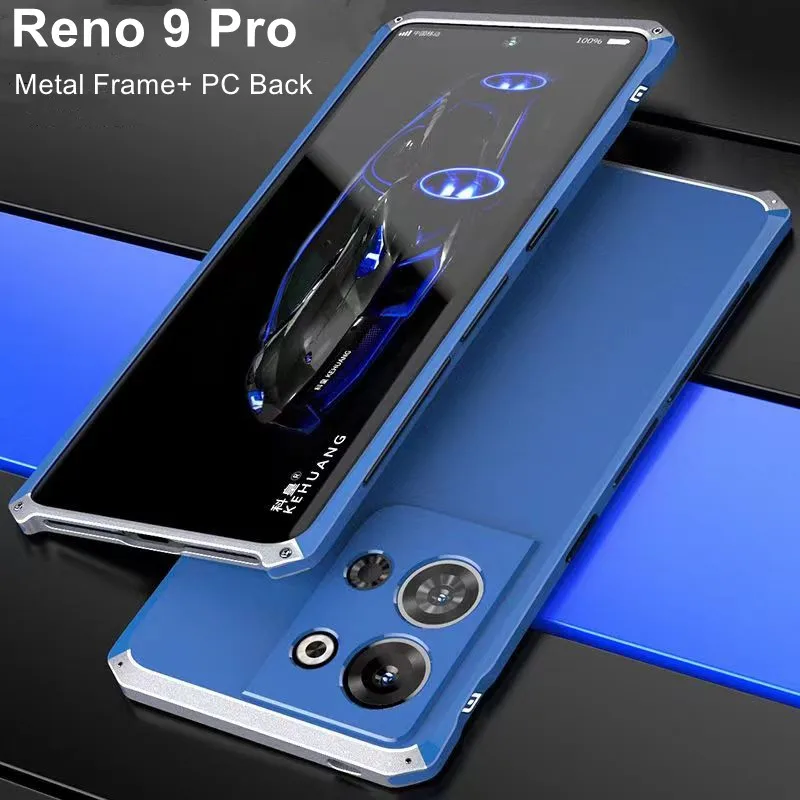 Luxury Metal Bumper Armor Case For Oppo Reno 9 Pro 5G Case PC Back ...