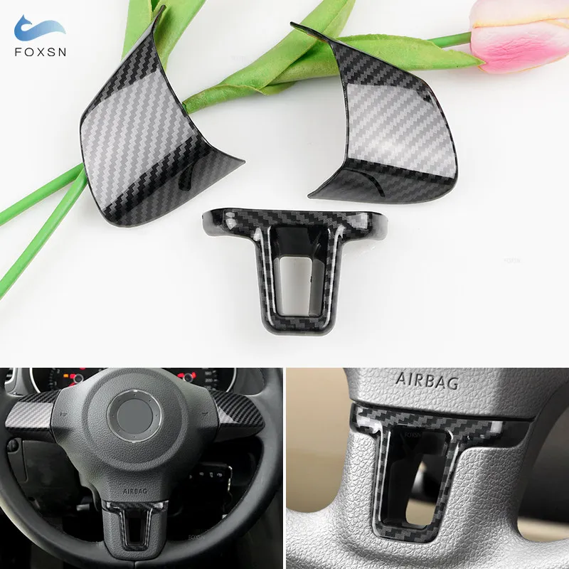 ABS-Carbon-Fiber-Car-Steering-Wheel-Panel-Cover-acess-rios-de-gr-os-VW ...