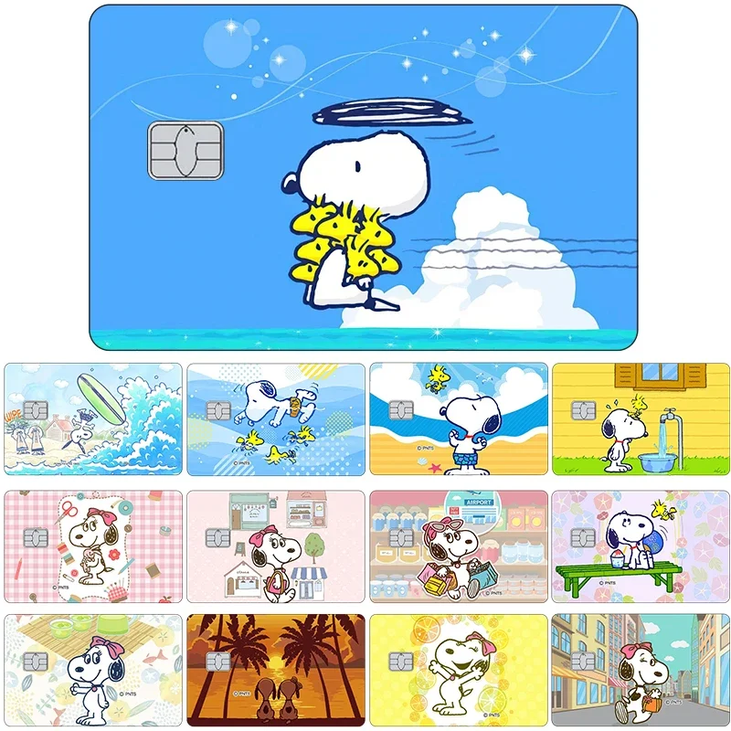Cute-Snoopy-Kawaii-Cartoon-Laser-PVC-Film-Skin-Stickers-Debit-Card ...