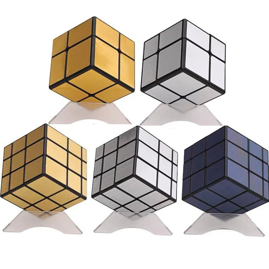 QiYi-2x2-3x3-Mirror-Cube-Gold-Silver-Brushed-Magic-Cube-Speed ...
