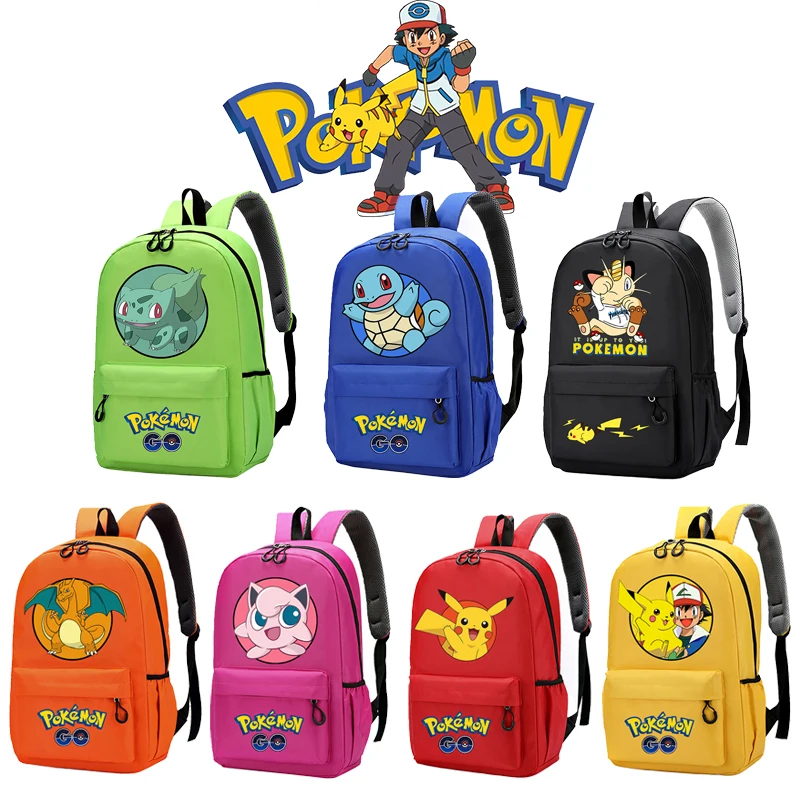Pokemon-Backpacks-Cartoon-Anime-Pikachu-Charmander-High-capacity ...