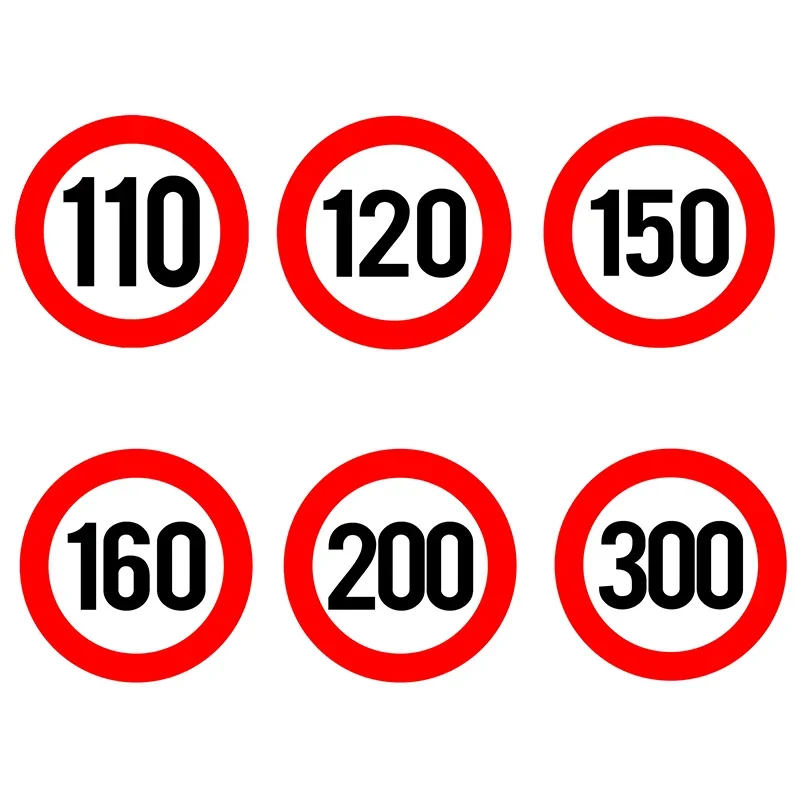 Speed Limit (110/120/150/160/200/300 Km) Self-adhesive Auto Decals ...