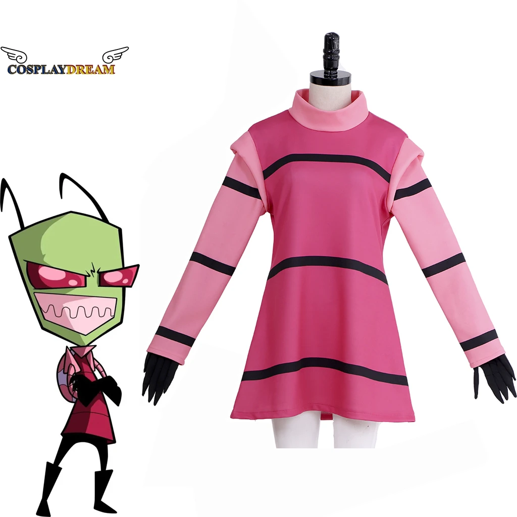 Anime Invader Zim Cosplay Costume Alien Zim Long Sleeves T Shirt With ...