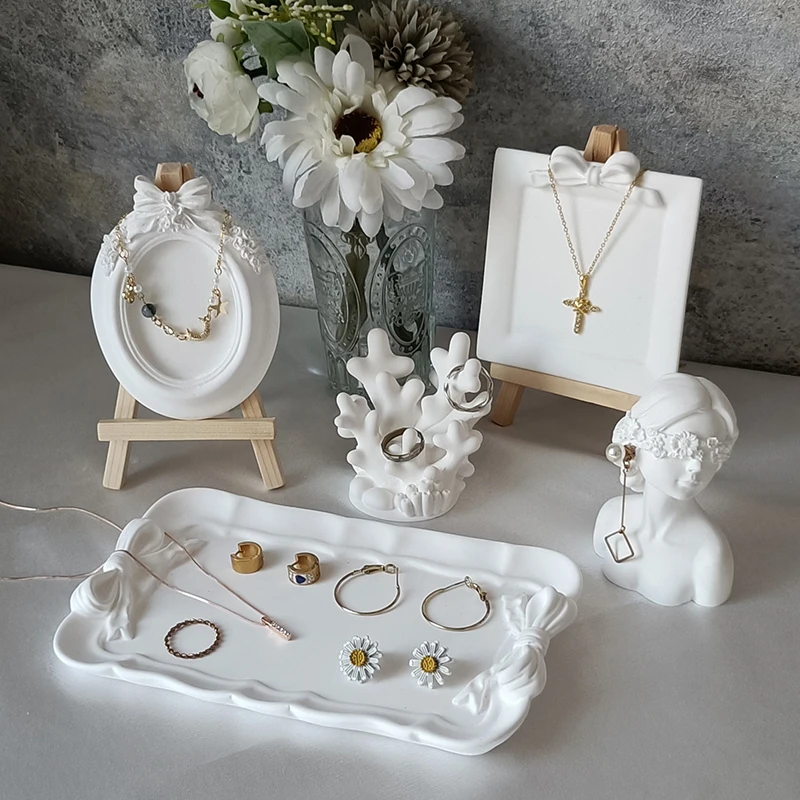 Necklace display frame bow gypsum tray vertical jewelry display props ...