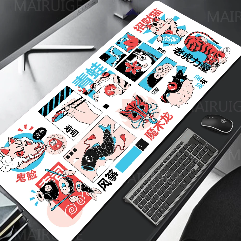 Japanese Cute Mousepad Company Sushi Art Large Mouse Pad Desk Mat Tiger ...