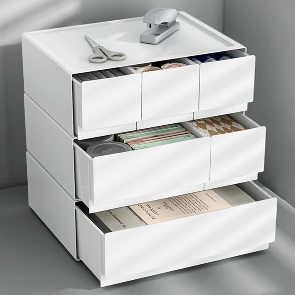 1/2/3 Layers Desktop Drawer Type Storage Box Stackable Storage Drawers ...