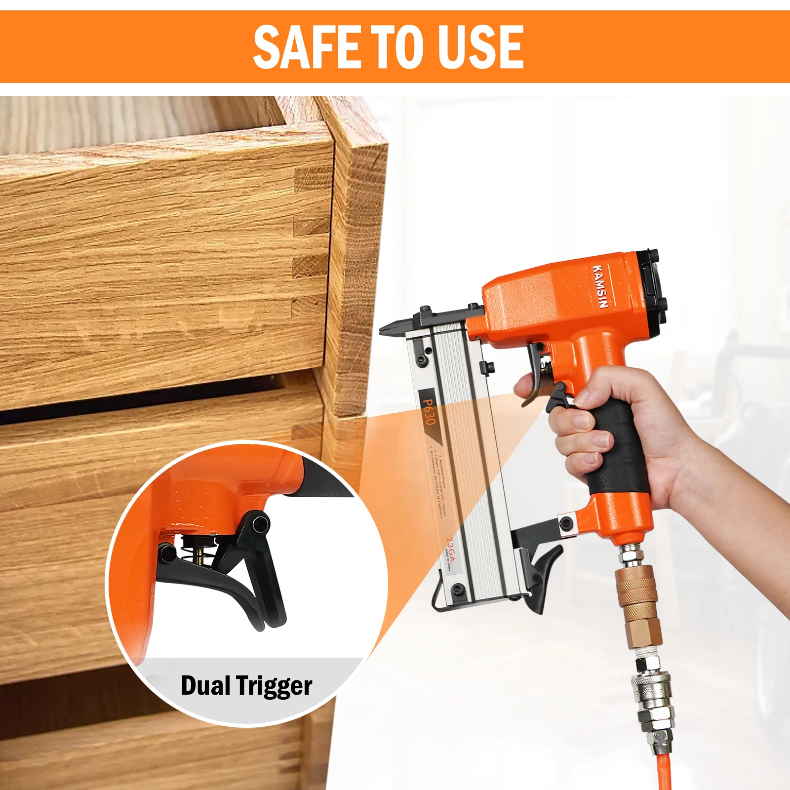 KAMSIN P630 23 Gauge Pneumatic Compact Headless Micro Pin, 42% OFF