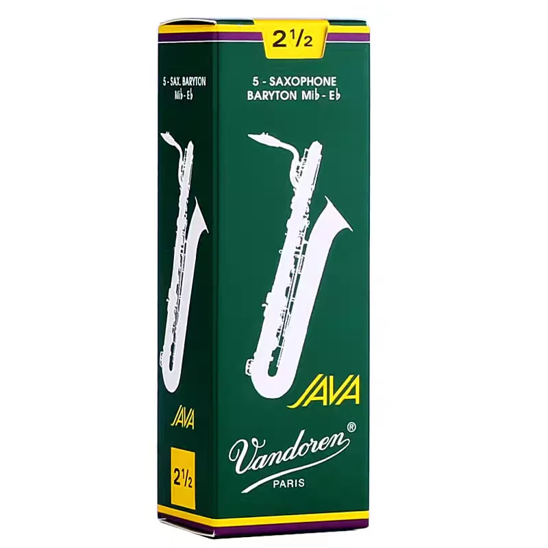 Vandoren Java Green Baritone Sax Reed,Box of 5,Strength 2 2.5 3 3.5 ...