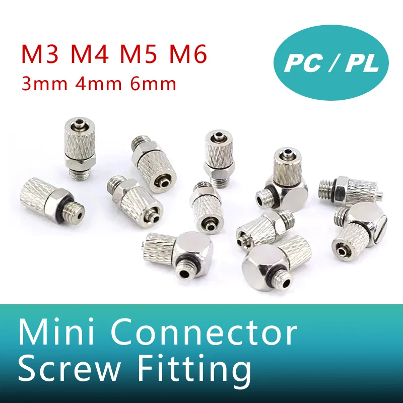 Mini-Pneumatic-Pipe-Connector-PC-PL-Screw-Through-Quick-Fitting-Fast ...
