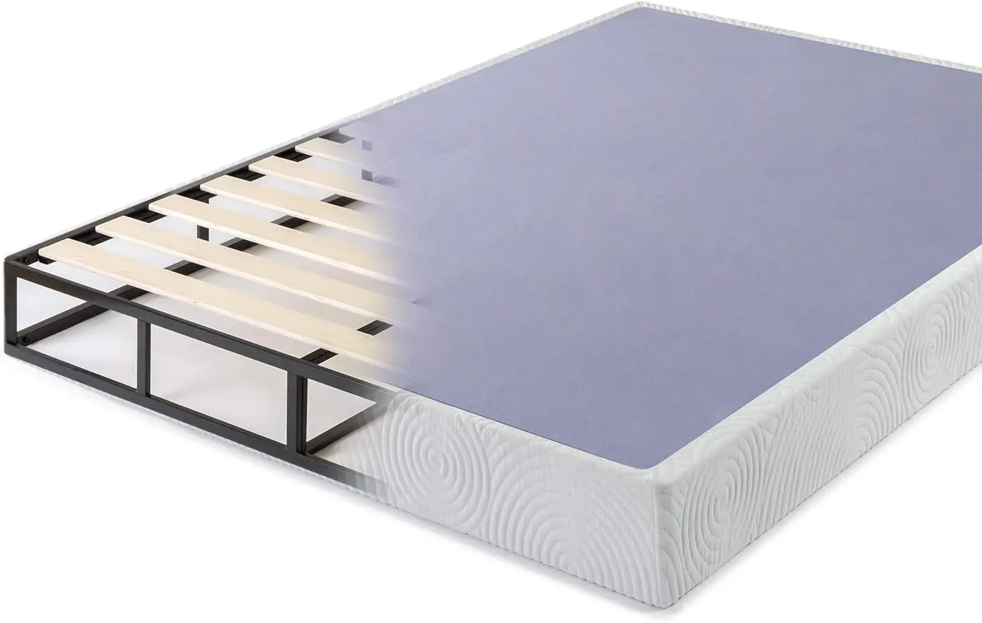 Metal-Box-Spring-with-Wood-Slats-7-5-Inch-Mattress-Foundation-Sturdy ...