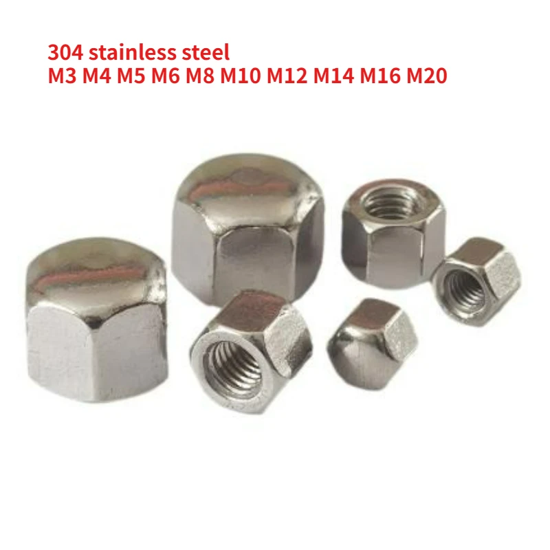 1-100pcs DIN917 304 Stainless Steel Hex Hexagon Short Low Thin Cap ...