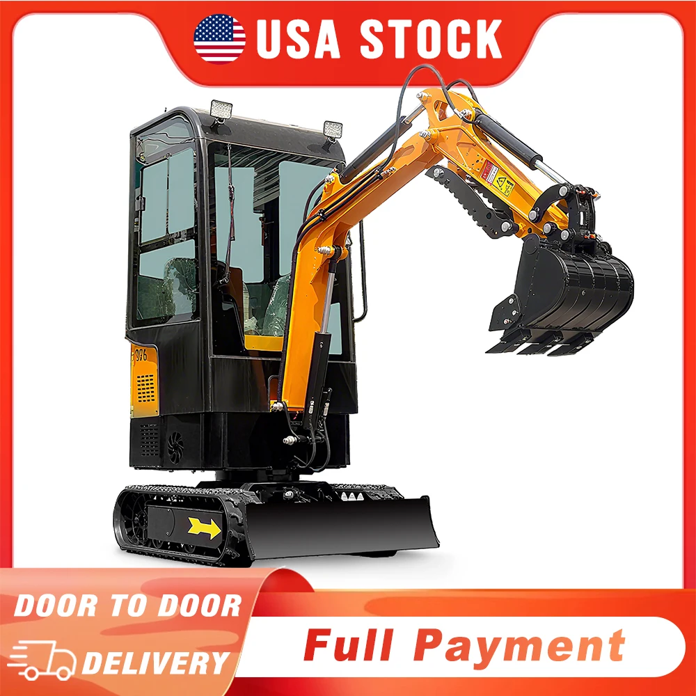 USA Stock MS10HCAB Mini Excavator 1 Ton Crawler Excavator 13.5HP B&S ...