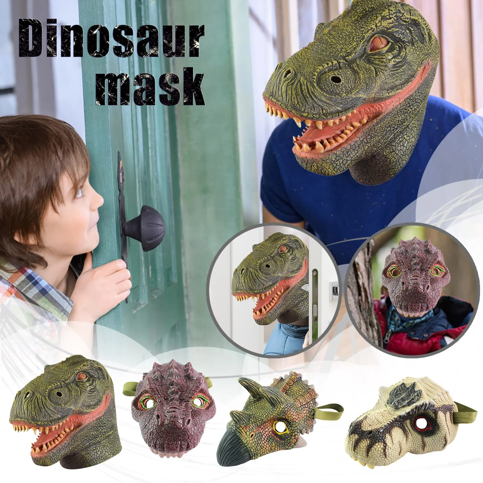 Dinosaur Mask Simulation Dinosaur Model Toy Tricky Toy, Realistic ...