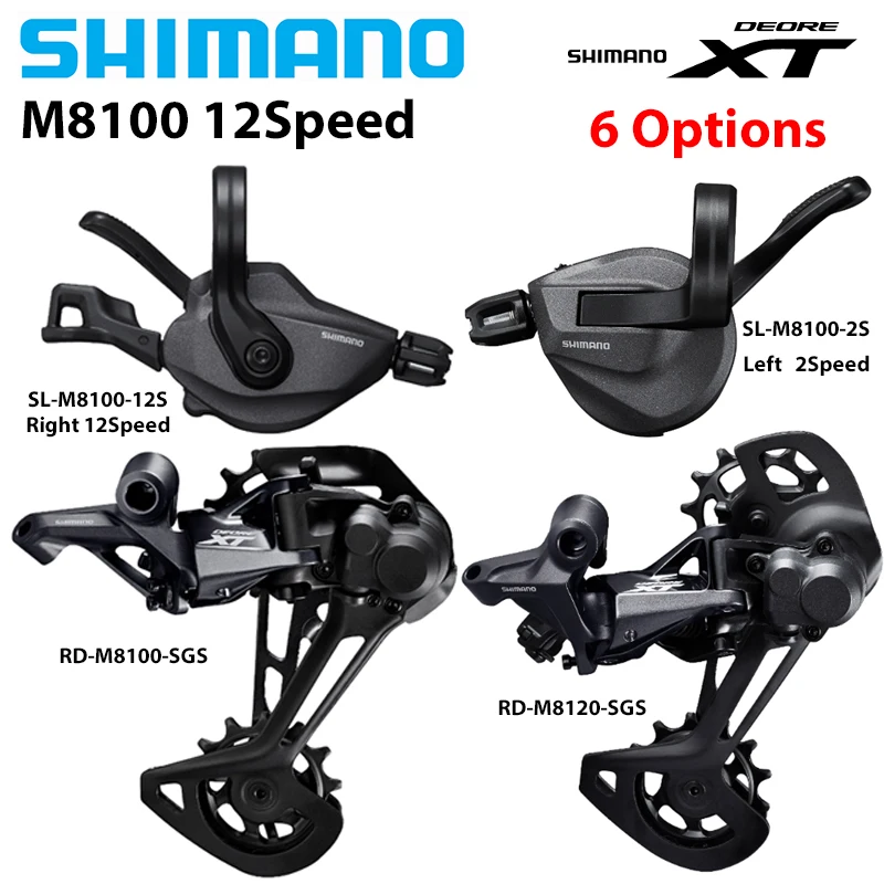 SHIMANO-DEORE-XT-M8100-M8120-SGS-Rear-Derailleur-12v-2V-Shifter-Lever ...