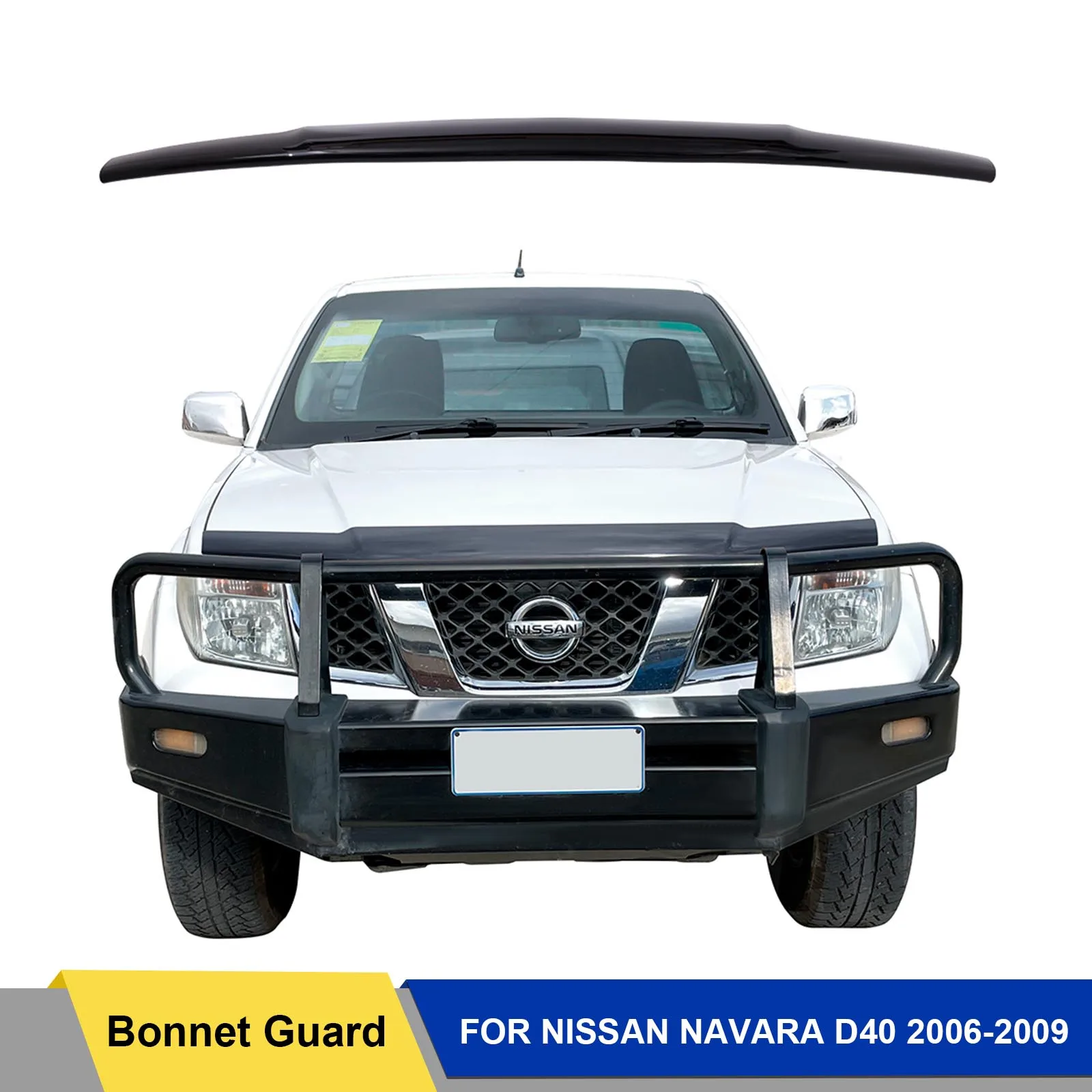 1Pc Acrylic Bonnet Guard For Nissan Navara D40 2006 2007 2008 2009 ...