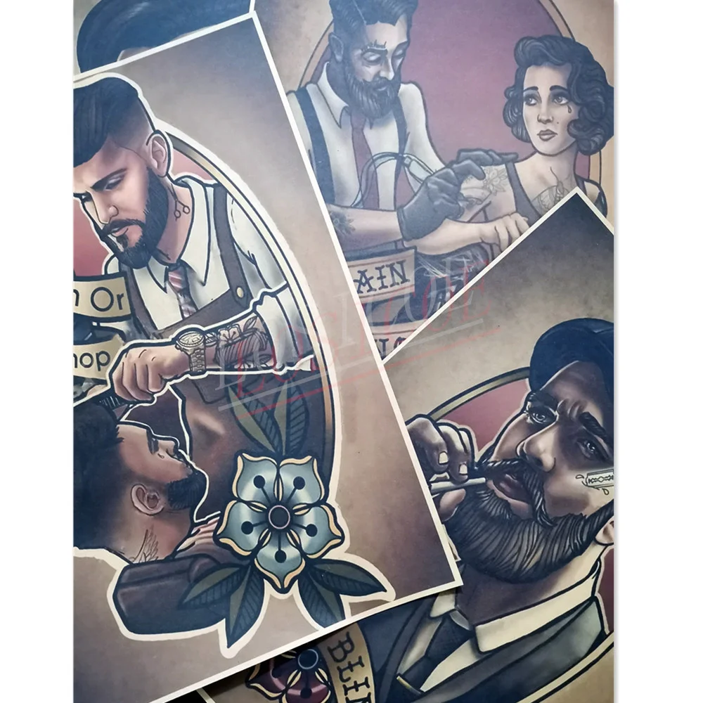 Barber Tattoo Drawings