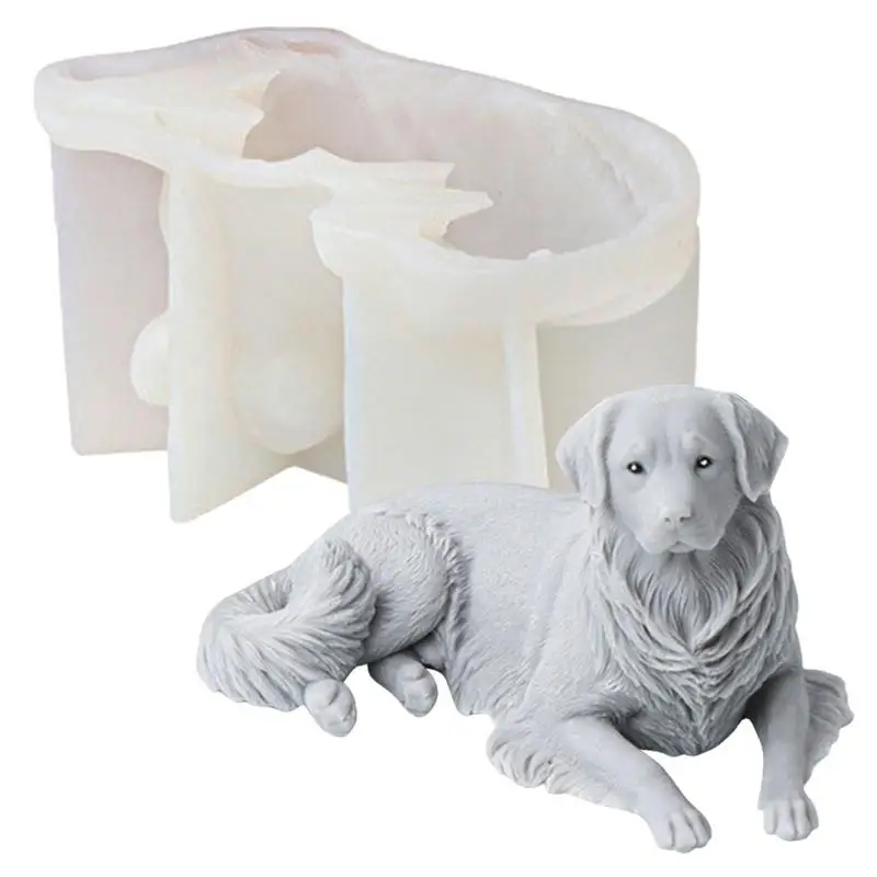 3D-Silicone-Dog-Mold-Golden-Retriever-Dog-Shape-Candle-Lying-Dog ...