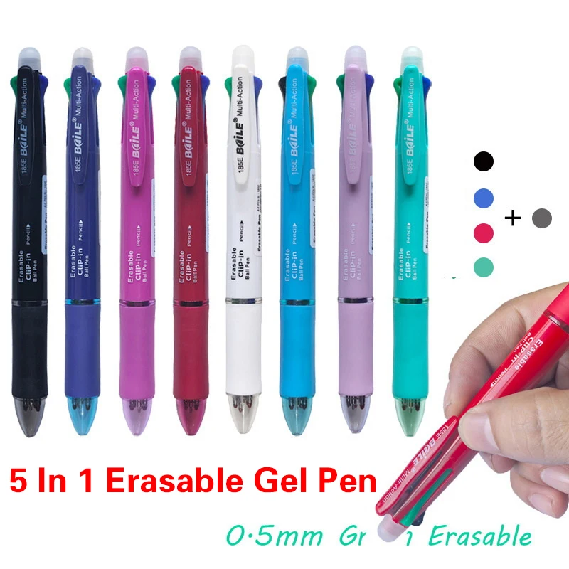 1/4Pc Cute Cat Erasable Gel Pens Set 0.5mm Blue/Black Ink Refills Rod ...