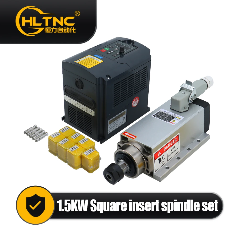 Sales Air Cooling Spindle Motor Kit 1.5kw 1500w Square Spindle 24000RPM ...