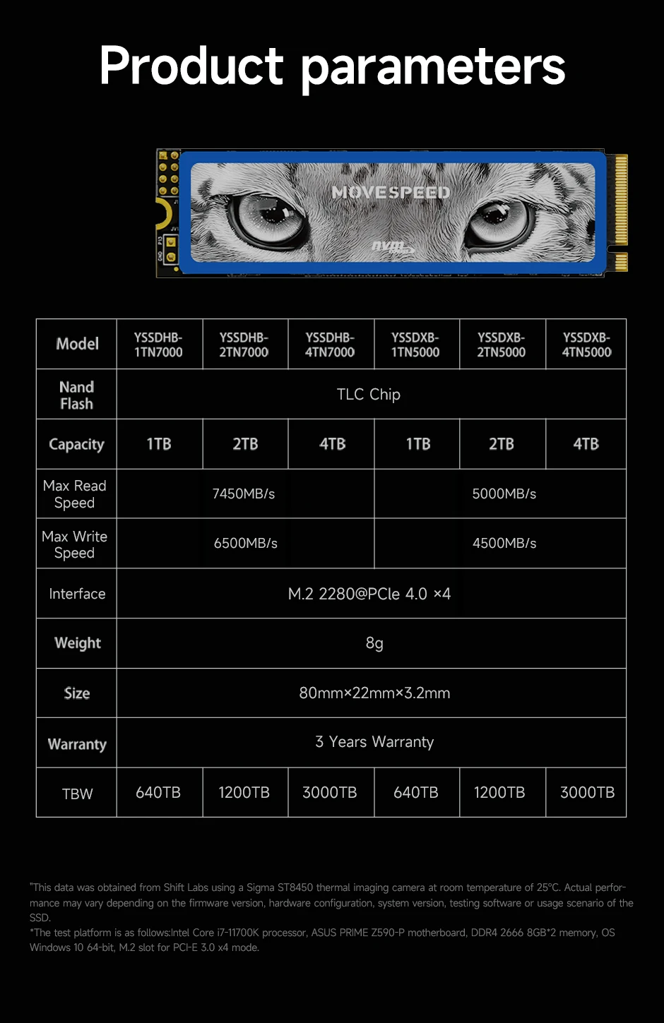 MOVESPEED 7450MB/s SSD NVMe M.2 2280 4TB 2TB 1TB Internal Solid State ...