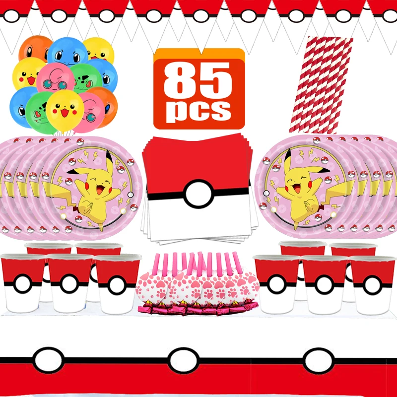 Pokeball-Birthday-Party-Supplies-Pink-Pokemon-Party-Decorations-Foil ...