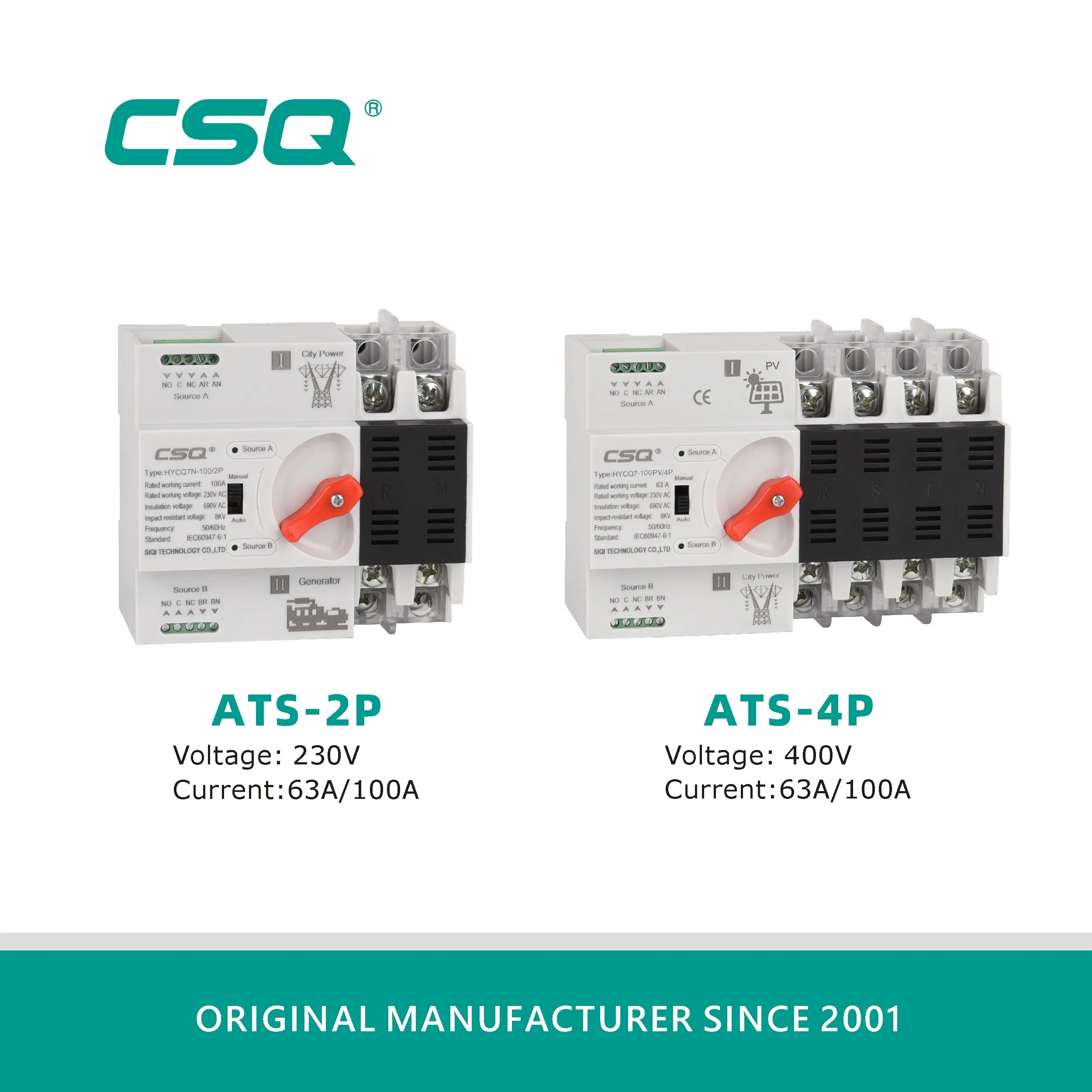 CSQ-Photovoltaic-ATS-Dual-Power-220v-Automatic-Transfer-Switch-Solar-4p ...