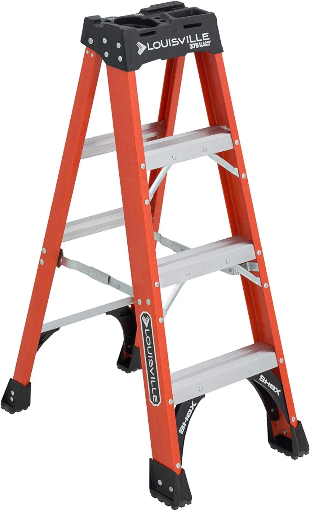 Fiberglass-Step-Ladder-375-Pound-Capacity-Molded-top-with-recessed-non ...