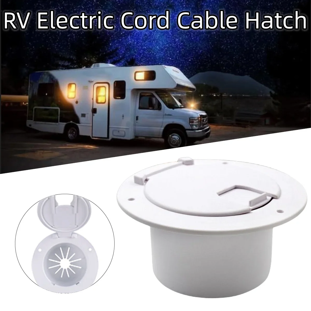 RV Round Electric Cable Cord Hatch For RV Truck Boat Yacht Camper For ...