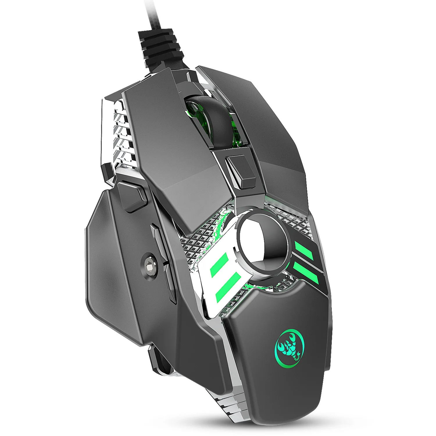 HXSJ-J200-New-Mechanical-Game-Mouse-7-key-Macro-Programmable-6400dpi ...