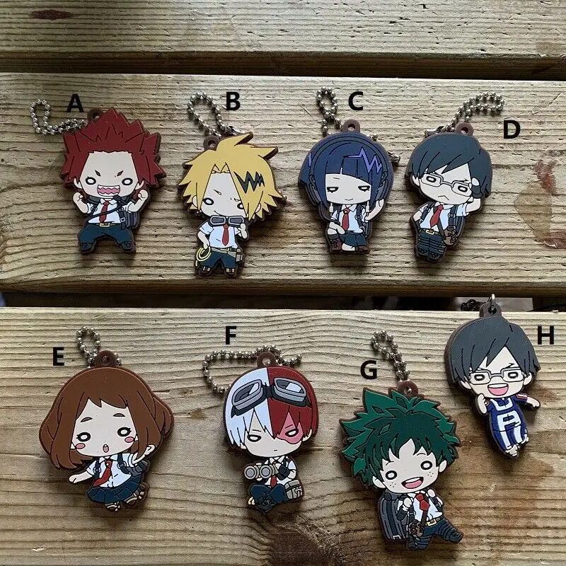 Boku No Hero Academia Midoriya Izuku Kirishima Eijirou Rubber Keychain ...