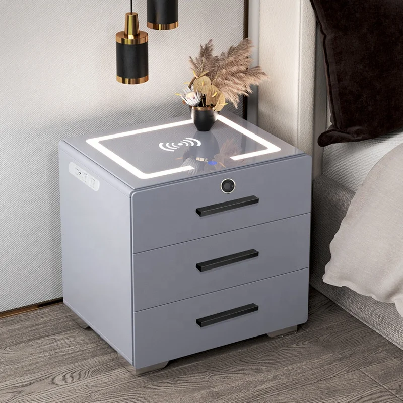 Fingerprint-Lock-Smart-Home-Bedroom-Furniture-Touch-Screen-Nightstand ...