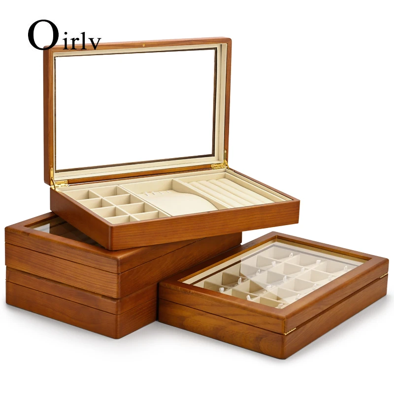 Oirlv Wooden Jewelry Box Organizer Multifunctional Stackable Jewelry ...