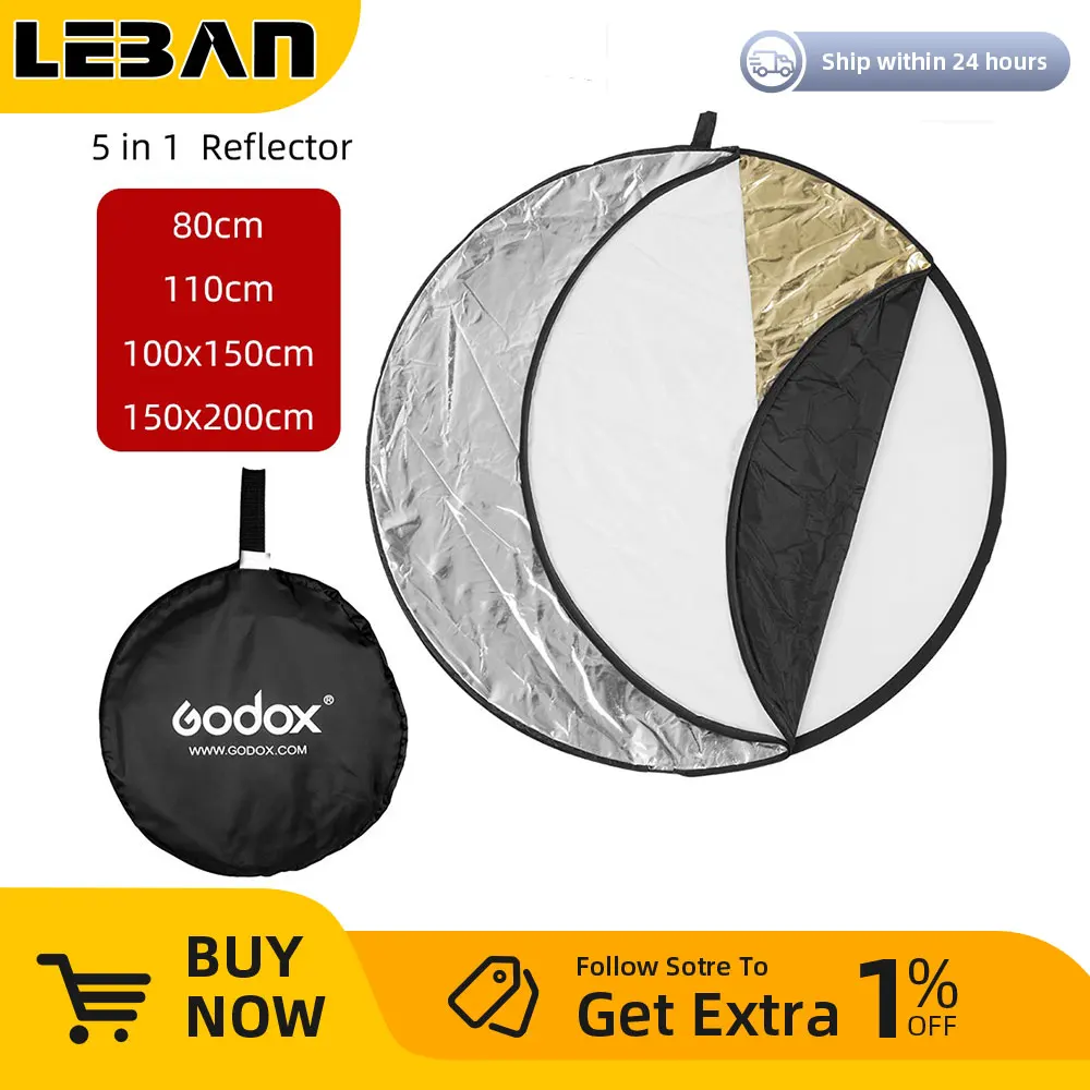 Godox Reflector | Photo Reflector - 5 In1 80cm 110cm 100x150cm ...