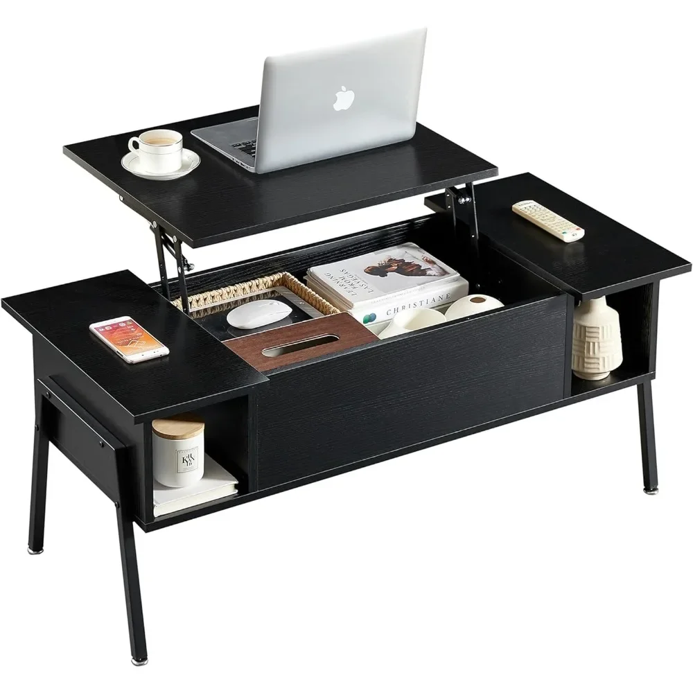 Wooden-Lift-Desk-Coffee-Table-with-Hidden-Compartment-and-Storage-Rack ...