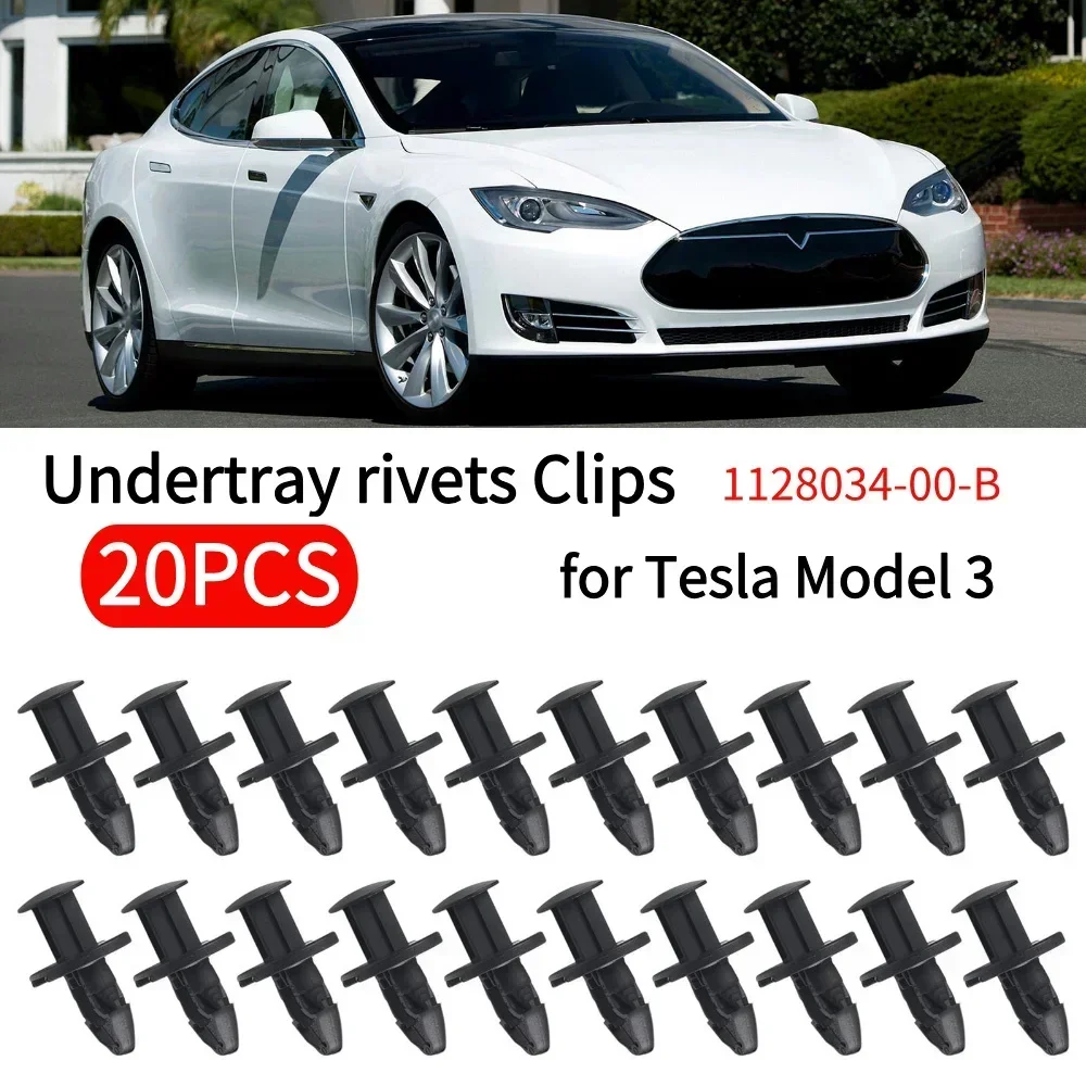 20PCS Undertray rivets Clips 1128034-00-B for Tesla Model 3 2017 Car ...