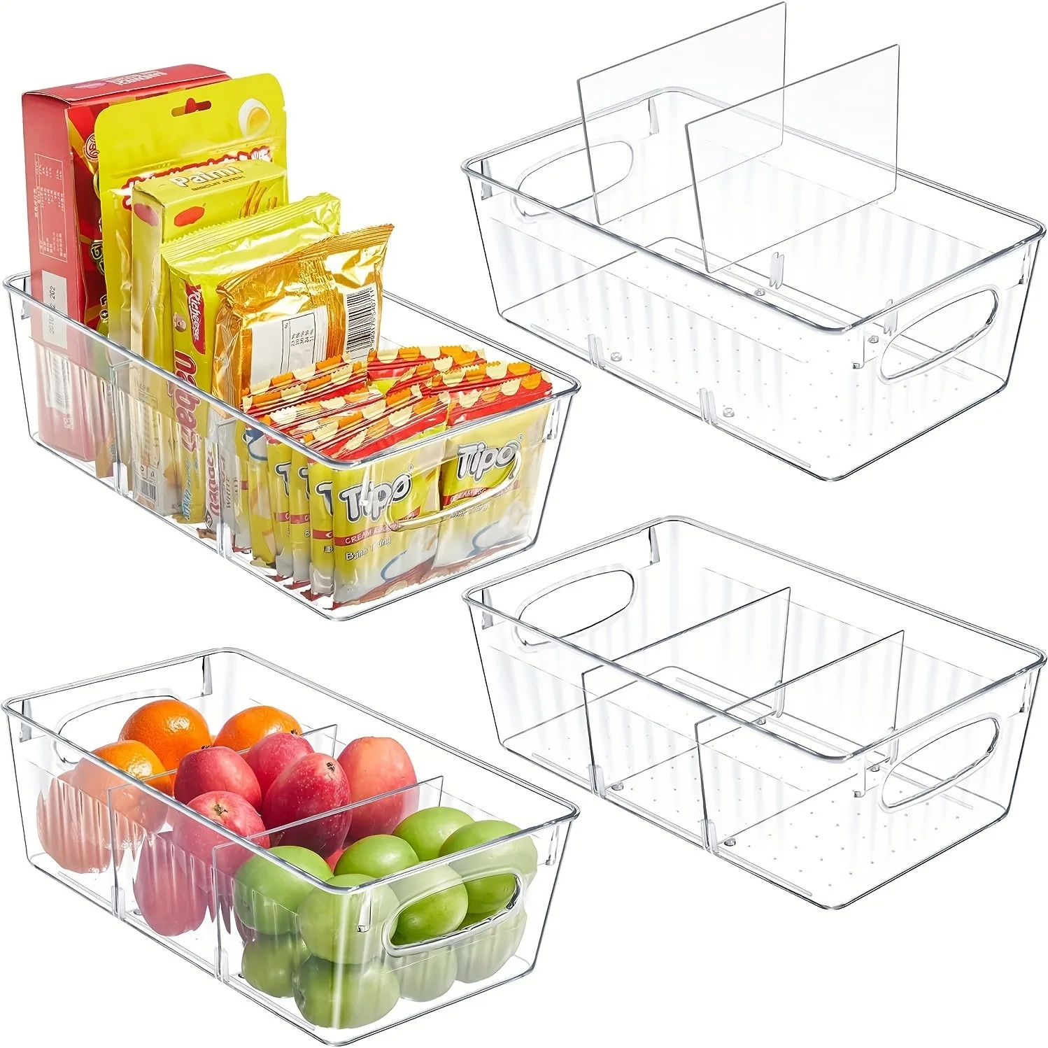 Refrigerator-Organizer-Bin-Clear-Plastic-Food-Storage-Organizer-Fridge ...
