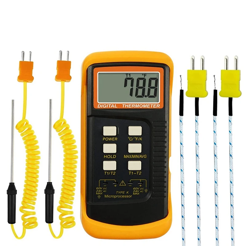 Digital K Type Thermocouple Thermometer ( 50 1300°C) With Dual Channels ...