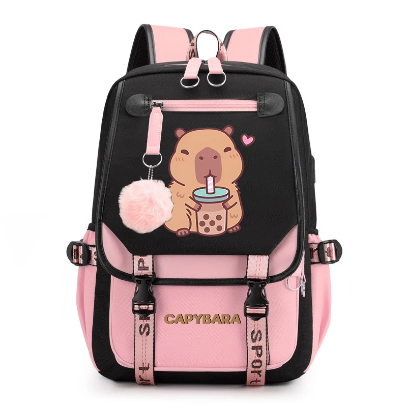 Mochila-con-estampado-de-Animal-Capybara-para-ni-as-mochila-escolar ...