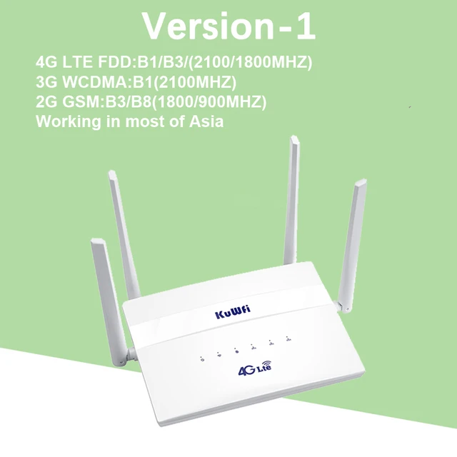 KuWFi 4G LTE Wireless WiFi Router 3G 4G SIM Wifi Router 2.4G 5.8G Dual ...