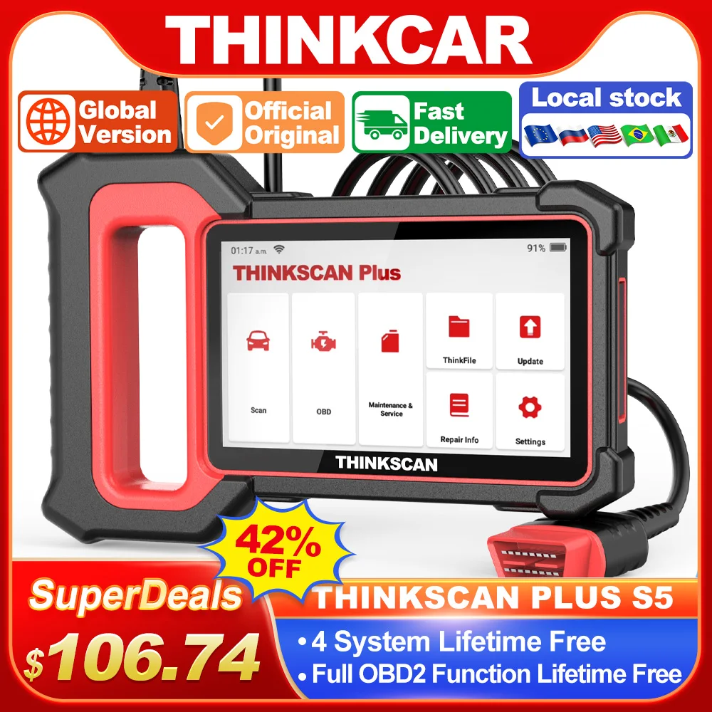 THINKCAR-Thinkscan-Plus-S6-S5-OBD2-Scanner-Engine-ABS-SRS-TCM-System ...