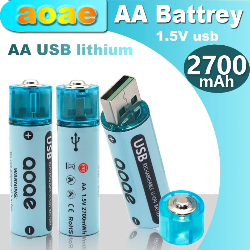 Rechargeable-usb-port-batteries-aa-lithium-1-5-v-2700mWh-With-battery ...