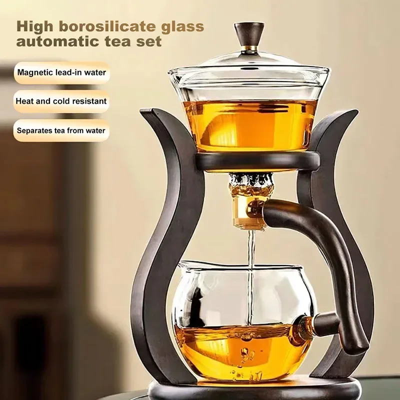 Heat-Resistant-Glass-Tea-Set-Magnetic-Water-Diversion-Rotating-Cover ...
