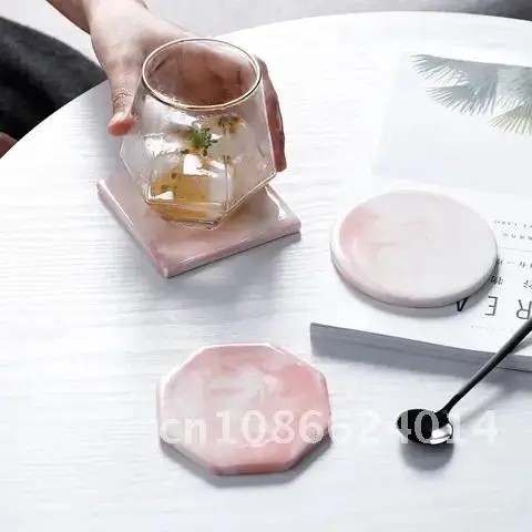 Innovative-Coaster-Marble-Ceramic-Tea-Pad-Drink-Coffee-Cup-Mat-Dining ...
