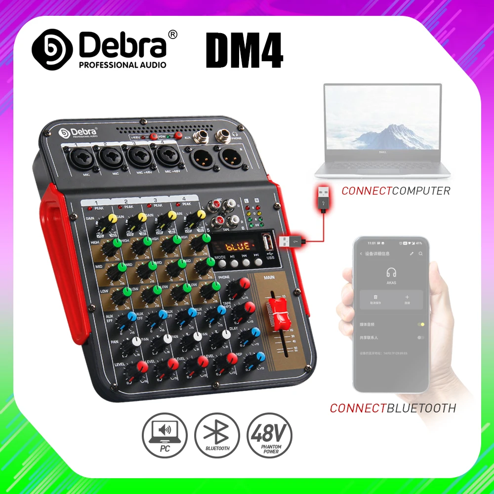WALK-Mixer-de-udio-para-Karaoke-ao-Ar-Livre-6-Canais-Consola-DJ-48V ...
