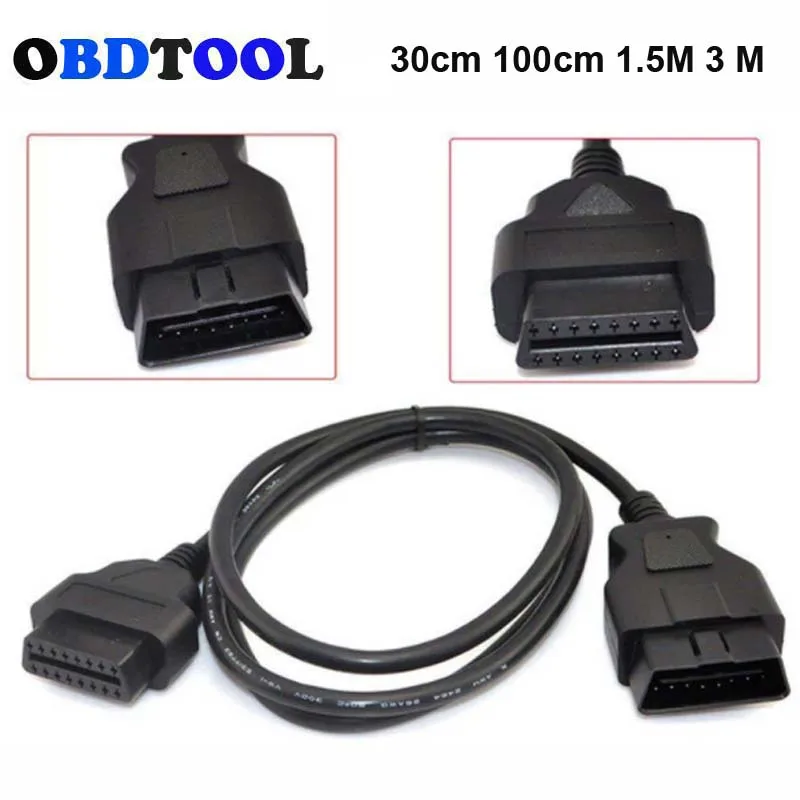 30cm-100cm-1-5M-3-Meter-OBD2-16Pin-Cable-Male-To-Female-Straight-Plug ...