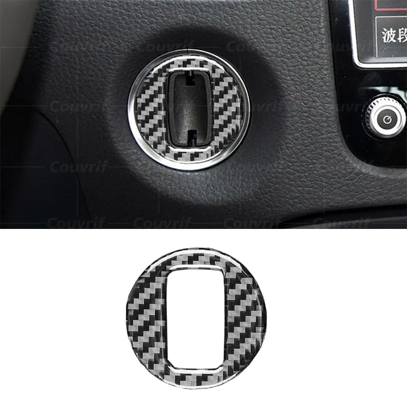 Carbon-Fiber-Car-Cover-One-touch-Start-Keyhole-Decorative-Strip-Sticker ...