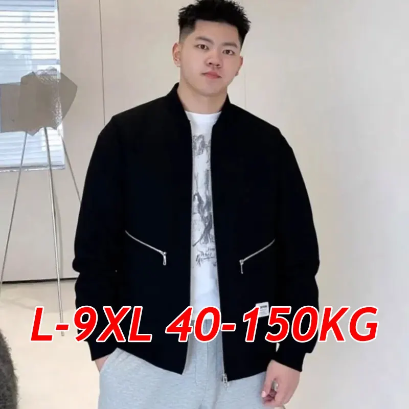 Men’s Plus Size Jacket 7XL 8XL 9XL Bomber Jacket Fashion Zip Coat Man ...