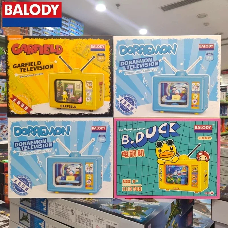 BALODY-building-block-Garfield-model-Doraemon-time-machine-figure-small ...